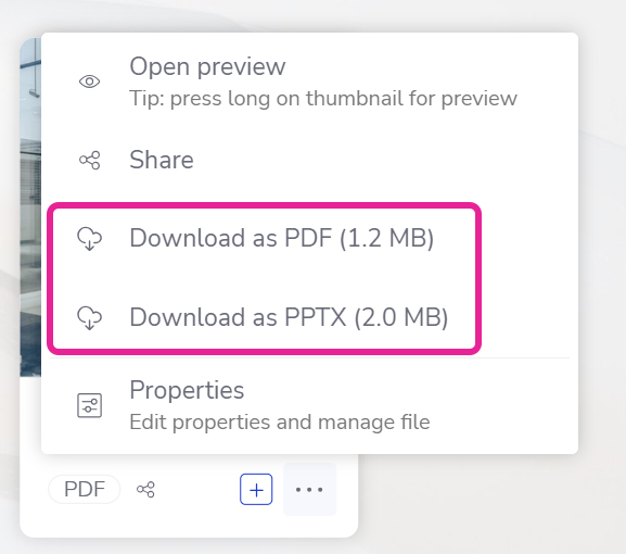 Save content to your device